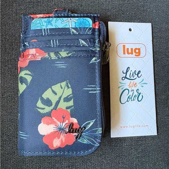lug | Bags | Lug Twister Rfid Wallet Lanyard Aloha Navy Blue | Poshmark